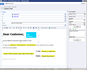 Stunning Rich HTML e-mails with Dynamics CRM 2011 – Episode III | ElvenProgrammer